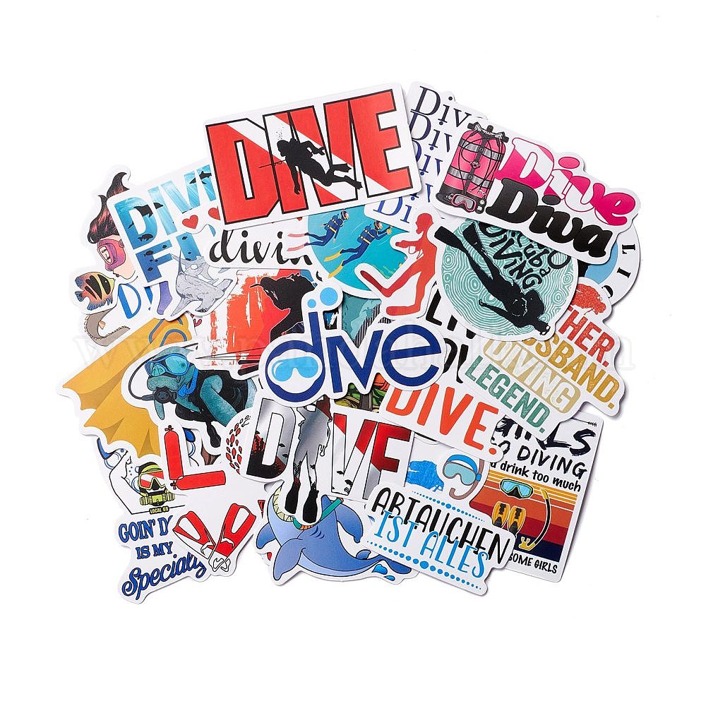 Wholesale Cartoon DIVE Theme Paper Stickers Set - Pandahall.com