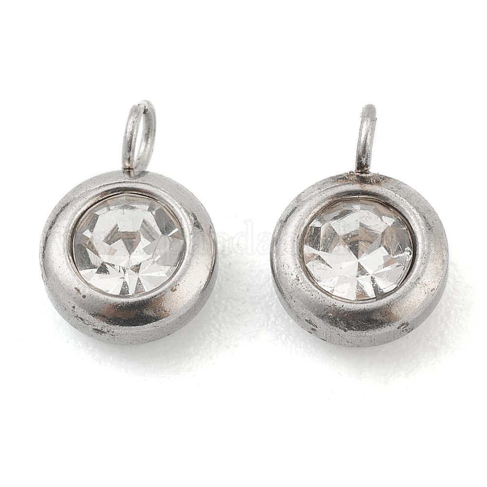 Wholesale 304 Stainless Steel Rhinestone Charms - Pandahall.com