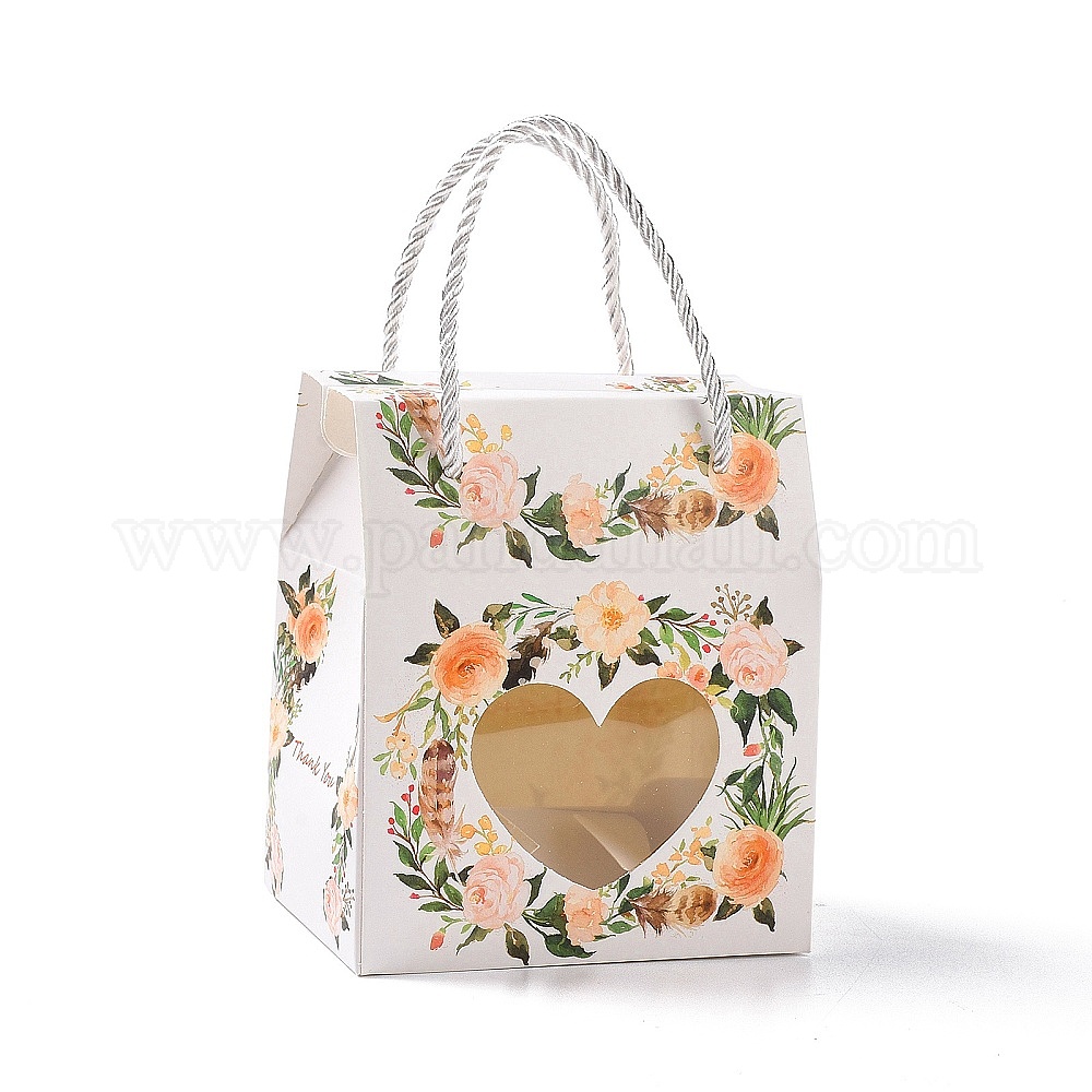 Wholesale Rectangle Paper Gift Boxes with Handle Rope - Pandahall.com