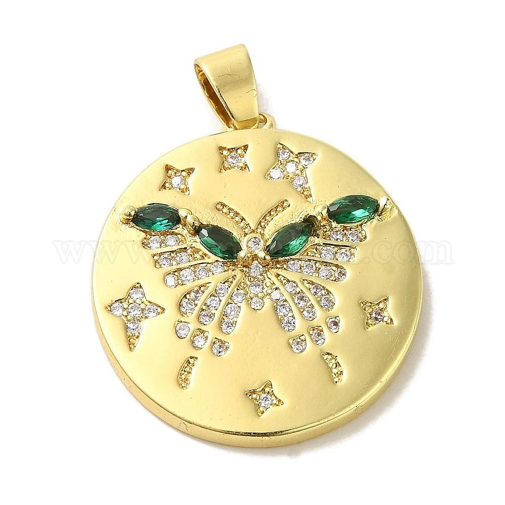 Wholesale Brass Micro Pave Cubic Zirconia Pendants - Pandahall.com