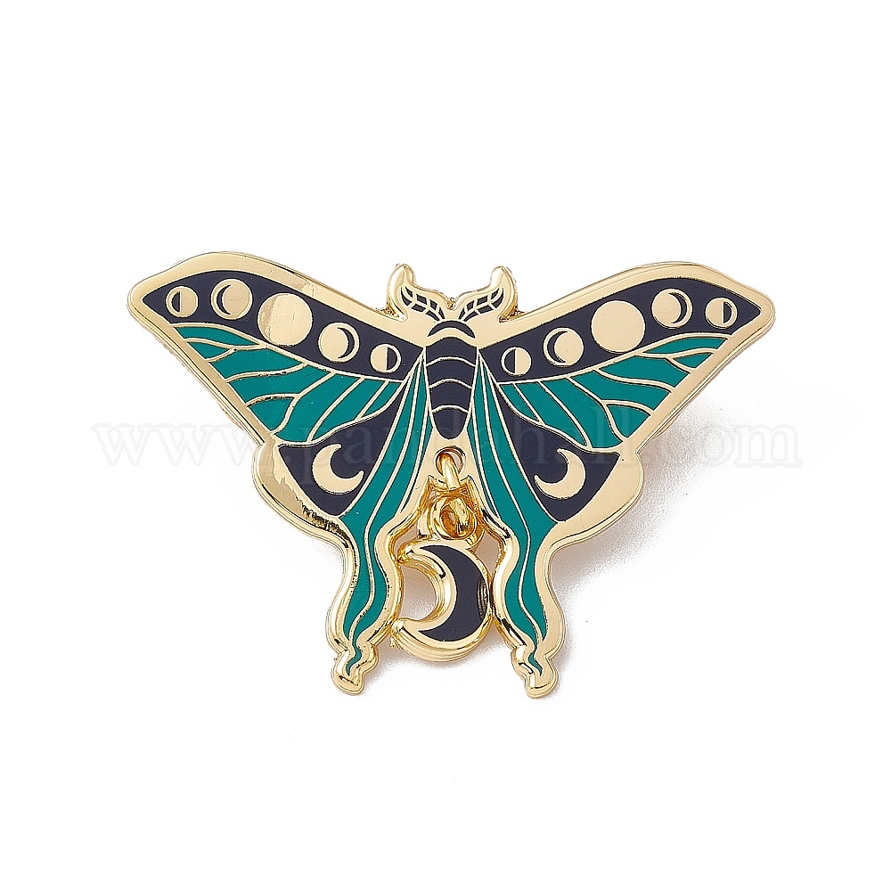 Wholesale Moth With Moon Phase Enamel Pin - Pandahall.com