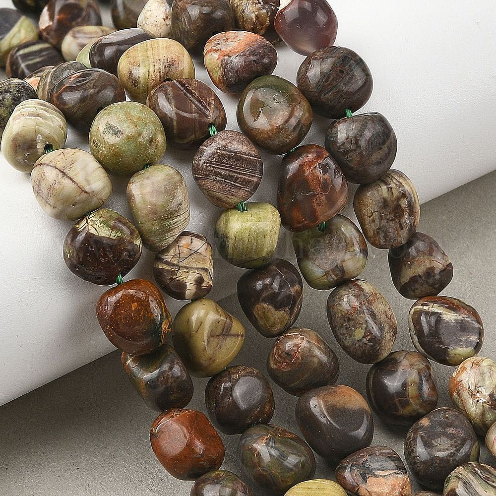 Wholesale Natural Picasso Stone/Picasso Jasper Beads Strands ...