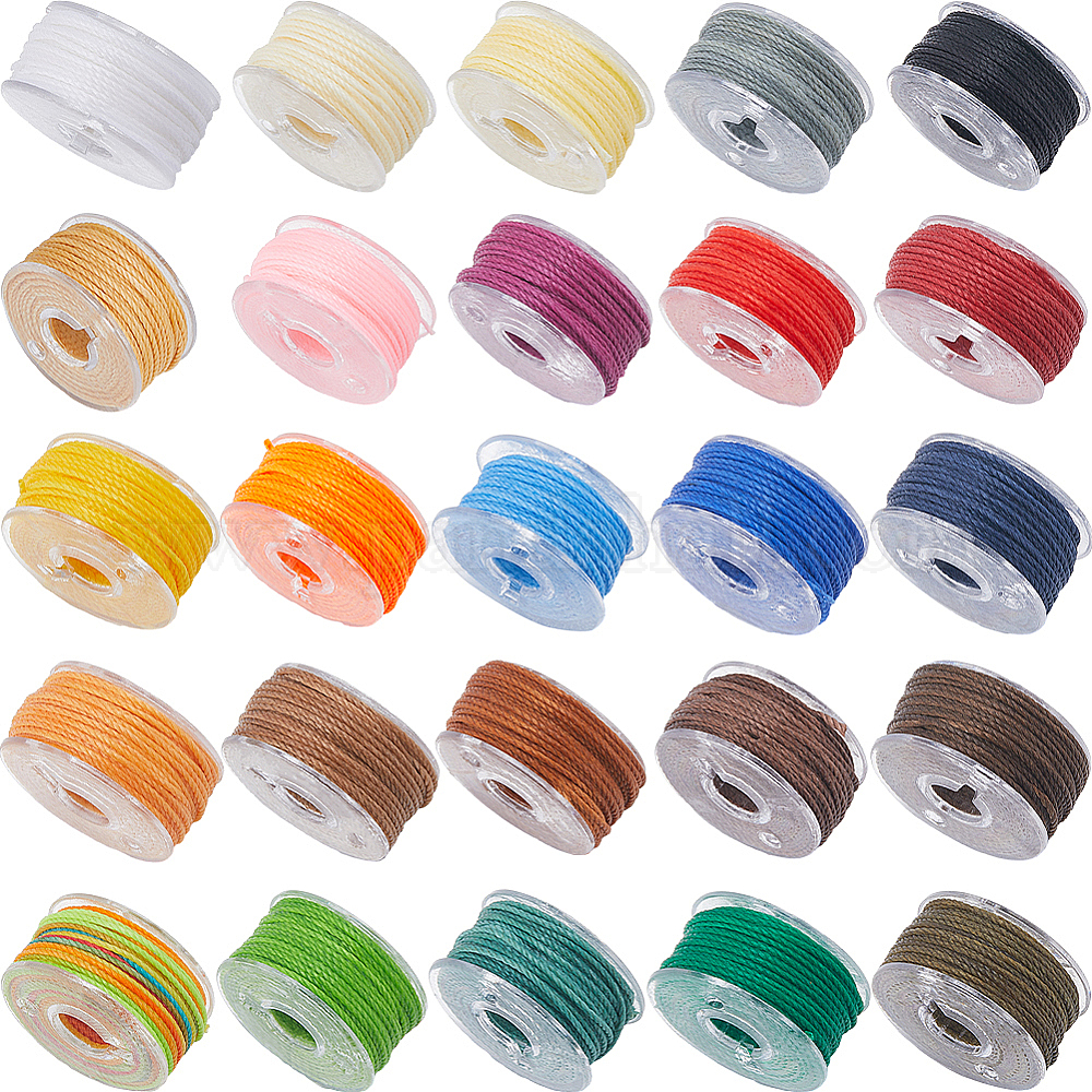 Wholesale 1 Box 25 Colors Round Waxed Polyester Thread String ...