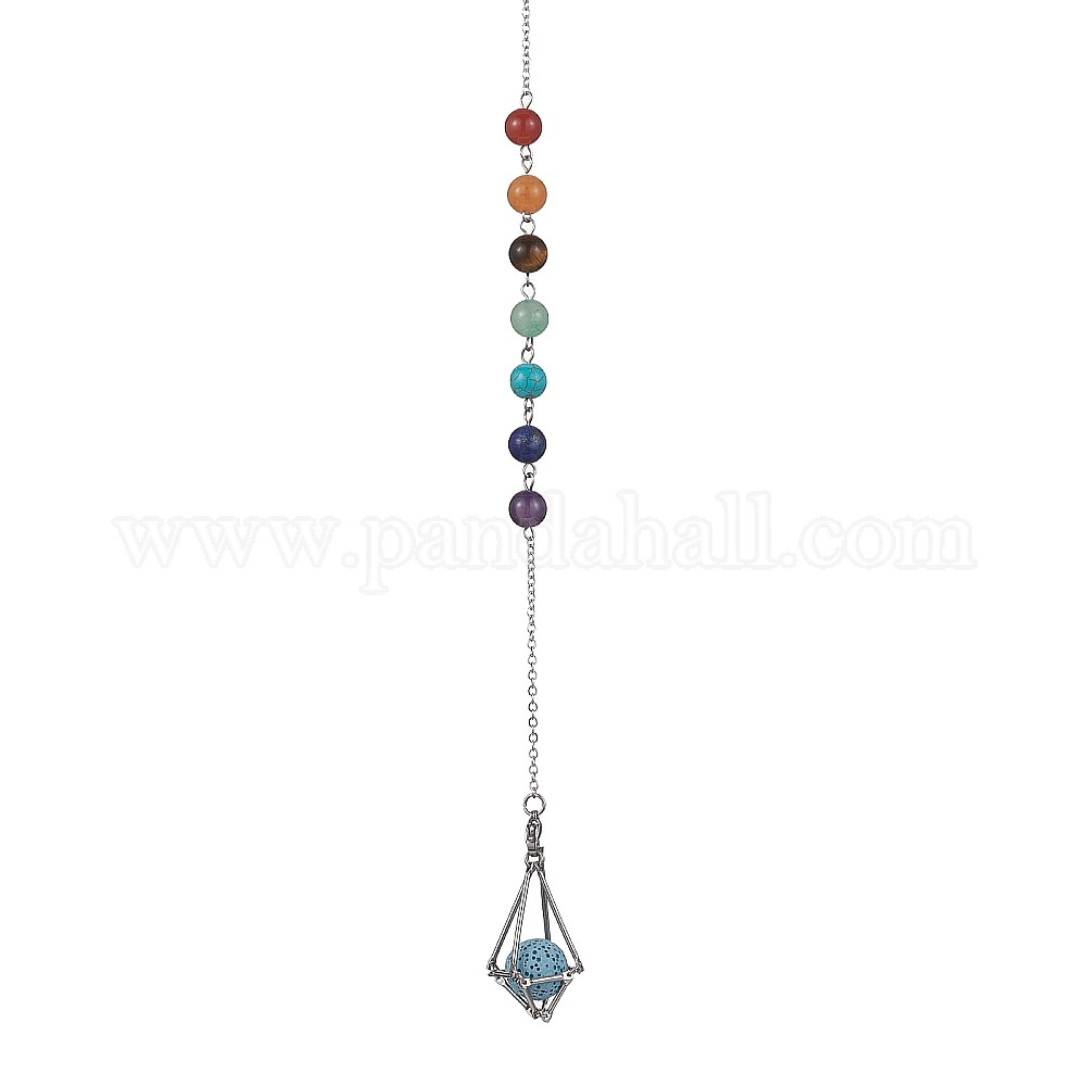 Wholesale Chakra Mixed Synthetic & Natural Round Gemstone Pointed ...