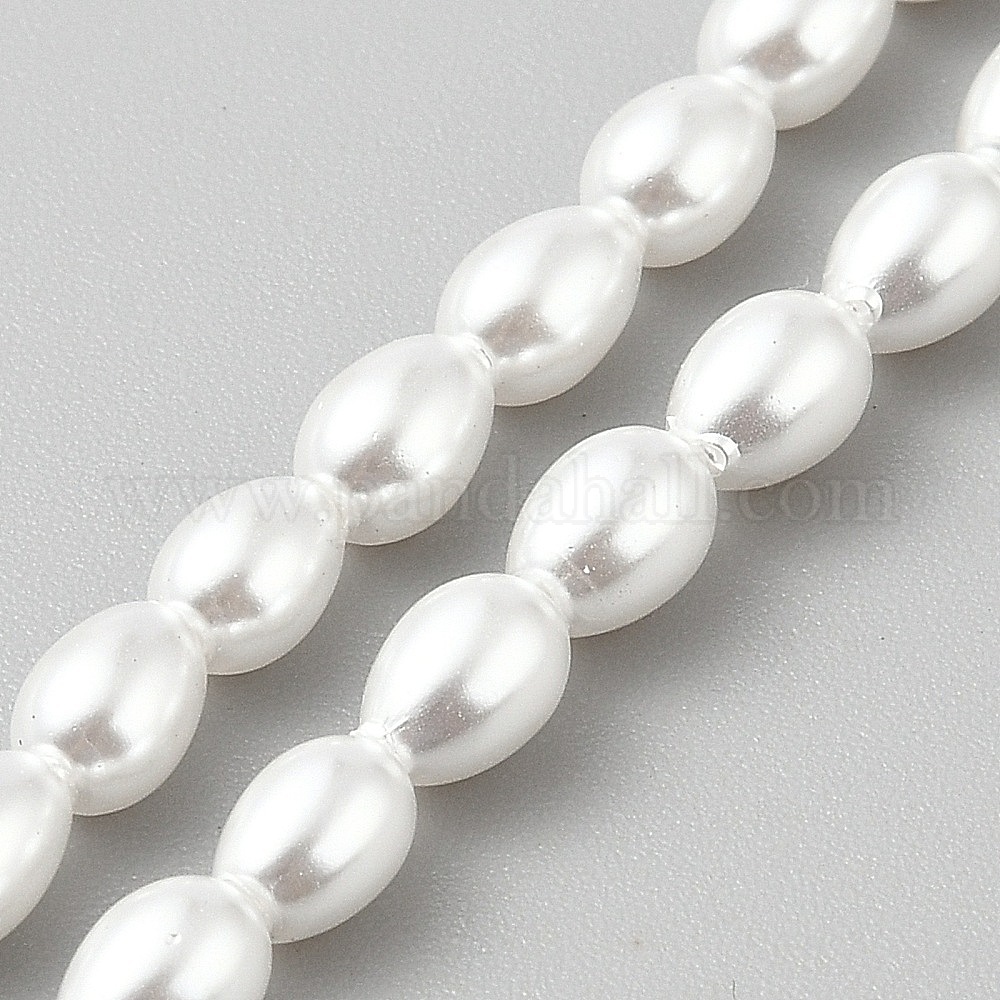 Wholesale Pearlized Glass Pearl Teardrop Bead Strands - Pandahall.com