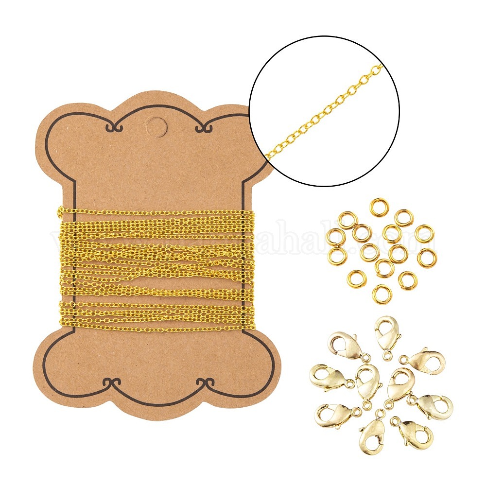 Wholesale DIY 3m Oval Brass Cable Chains Necklace Making Kits ...