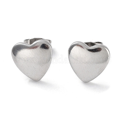 Wholesale Non-Tarnish 304 Stainless Steel Heart Ear Studs for Women ...