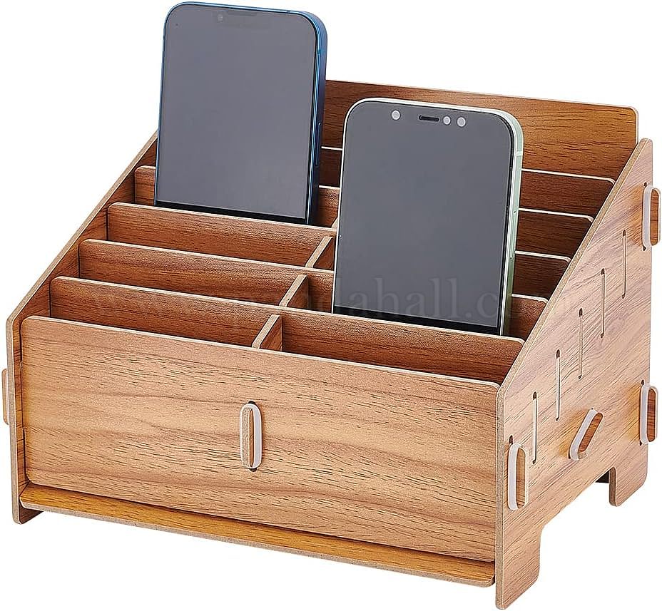 Wholesale 12-Grid Wooden Cell Phone Storage Box - Pandahall.com