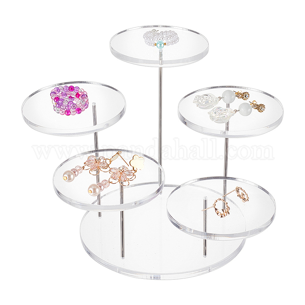 Wholesale 5-Tier Round Acrylic Finger Ring Rotating Display Risers ...