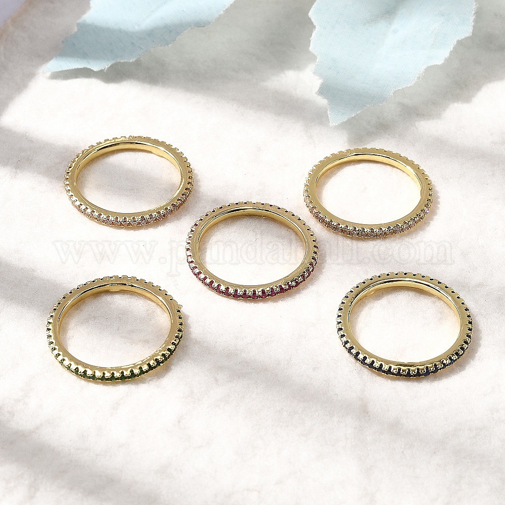 Wholesale Brass Micro Pave Cubic Zirconia Finger Rings - Pandahall.com