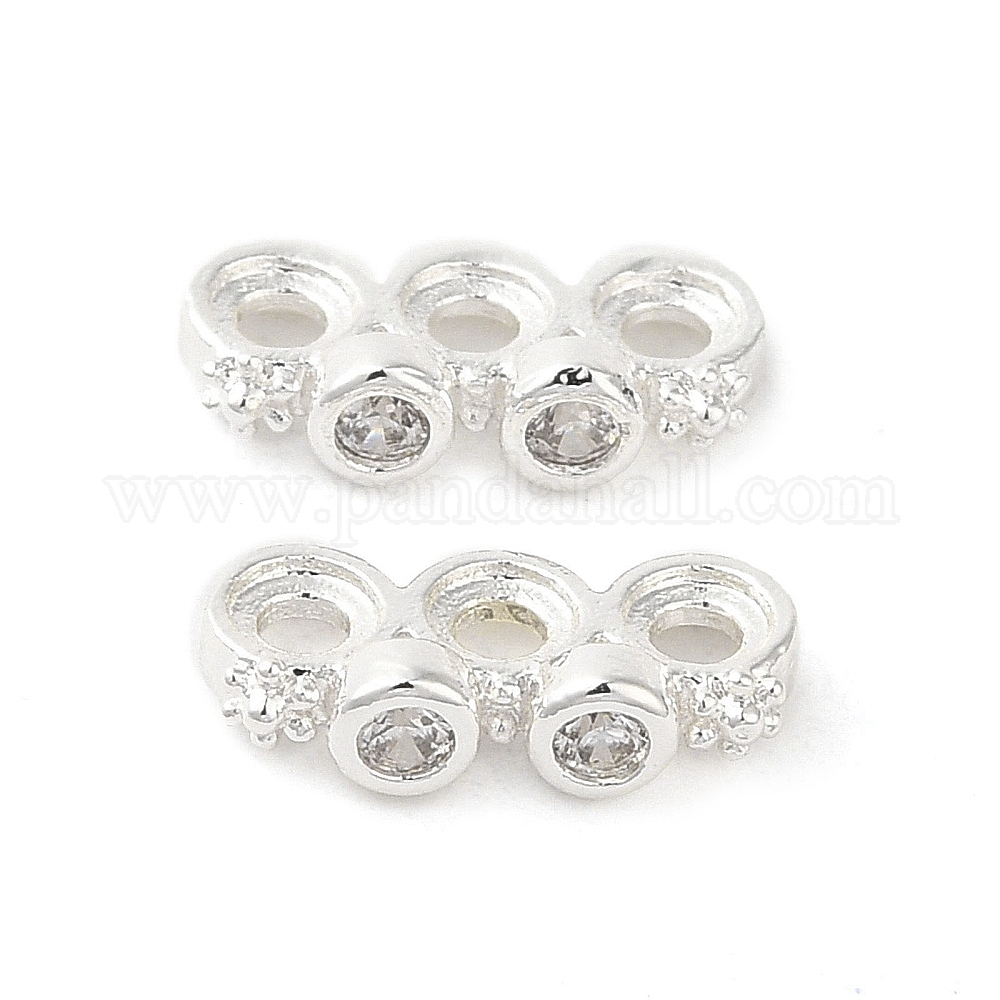 Wholesale Rack Plating Brass Pave Clear Cubic Zirconia Spacer Bars ...