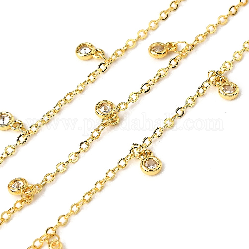 Wholesale Brass Cubic Zirconia Cable Chains - Pandahall.com