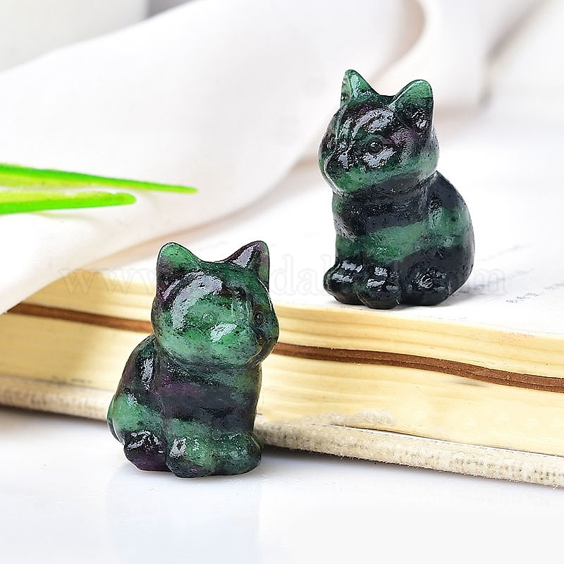 Wholesale Natural Ruby in Zoisite Carved Healing Cat Figurines ...