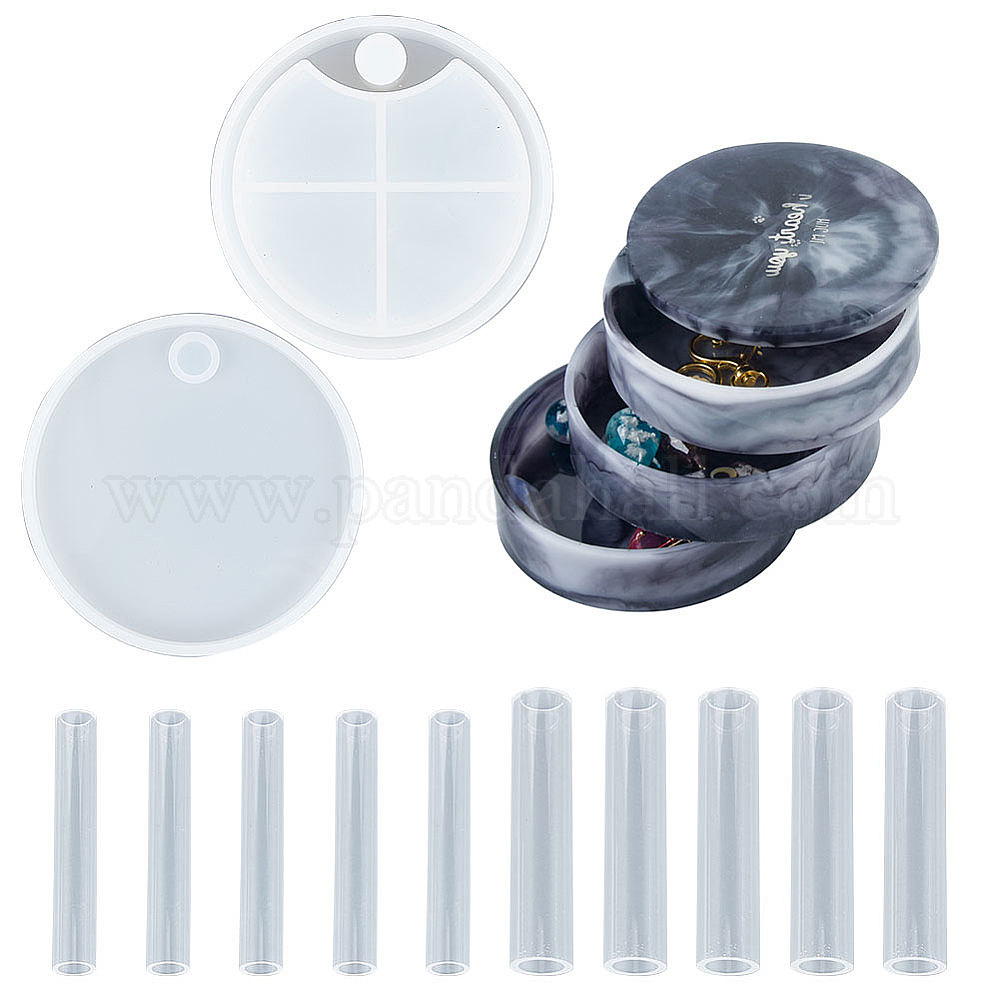 Wholesale DIY 4 Compartments Round Layered Rotating Storage Box ...