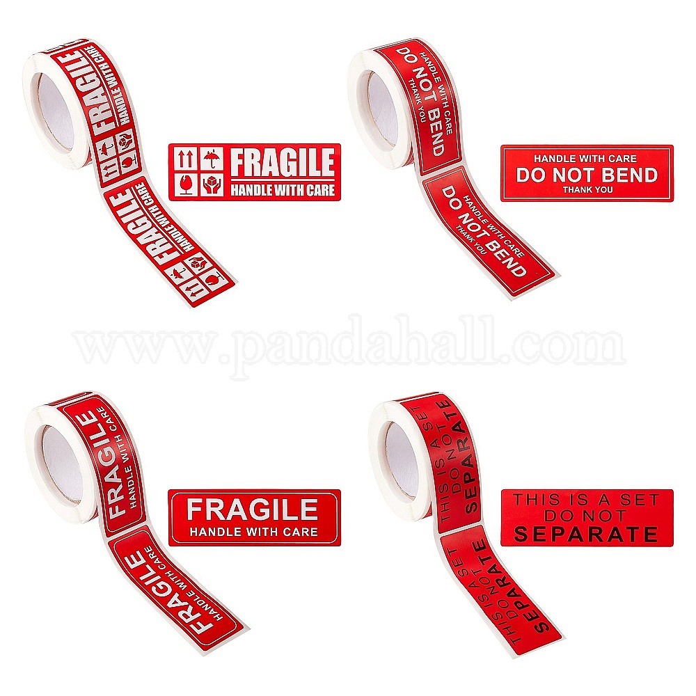 Wholesale 4Roll 4 Style Self-Adhesive Paper Warning Tag Stickers ...