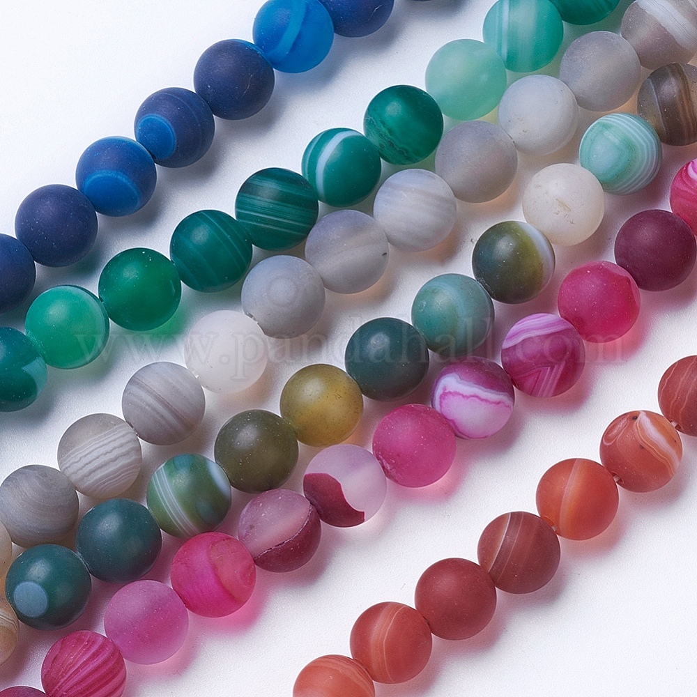 Wholesale Natural Grade A Striped Agate/Banded Agate Beads Strands ...