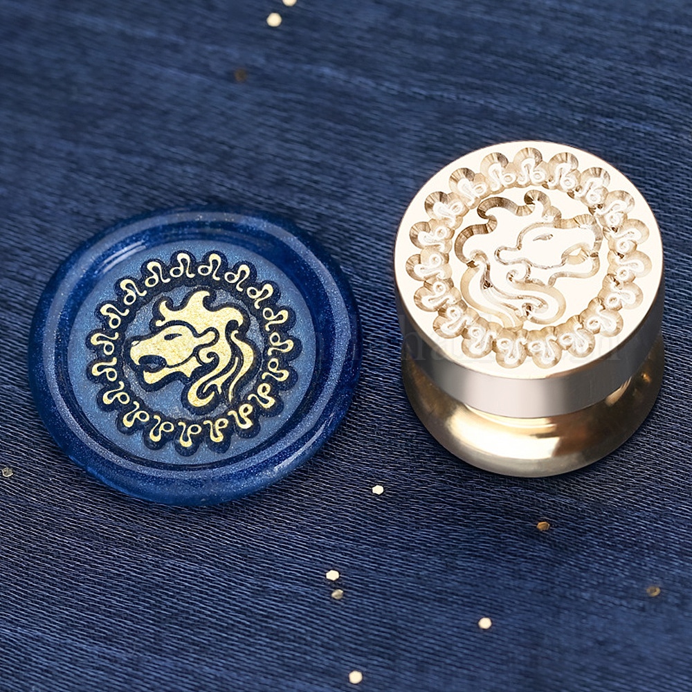 Wholesale Golden Tone Round Wax Seal Brass Stamp Heads - Pandahall.com