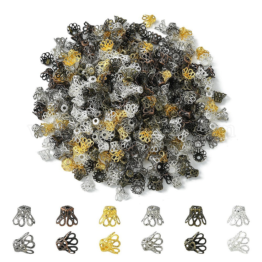 Wholesale 600PCS 6Colors Iron Bead Caps - Pandahall.com