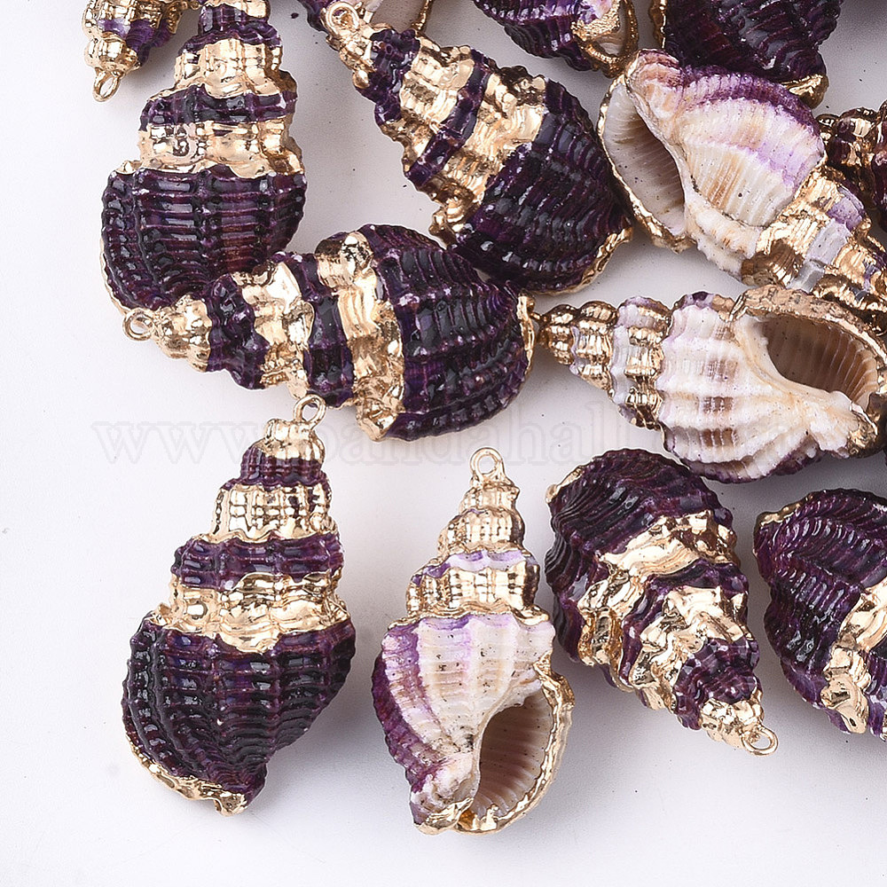 Wholesale Spray Painted & Electroplate Spiral Shell Pendants ...