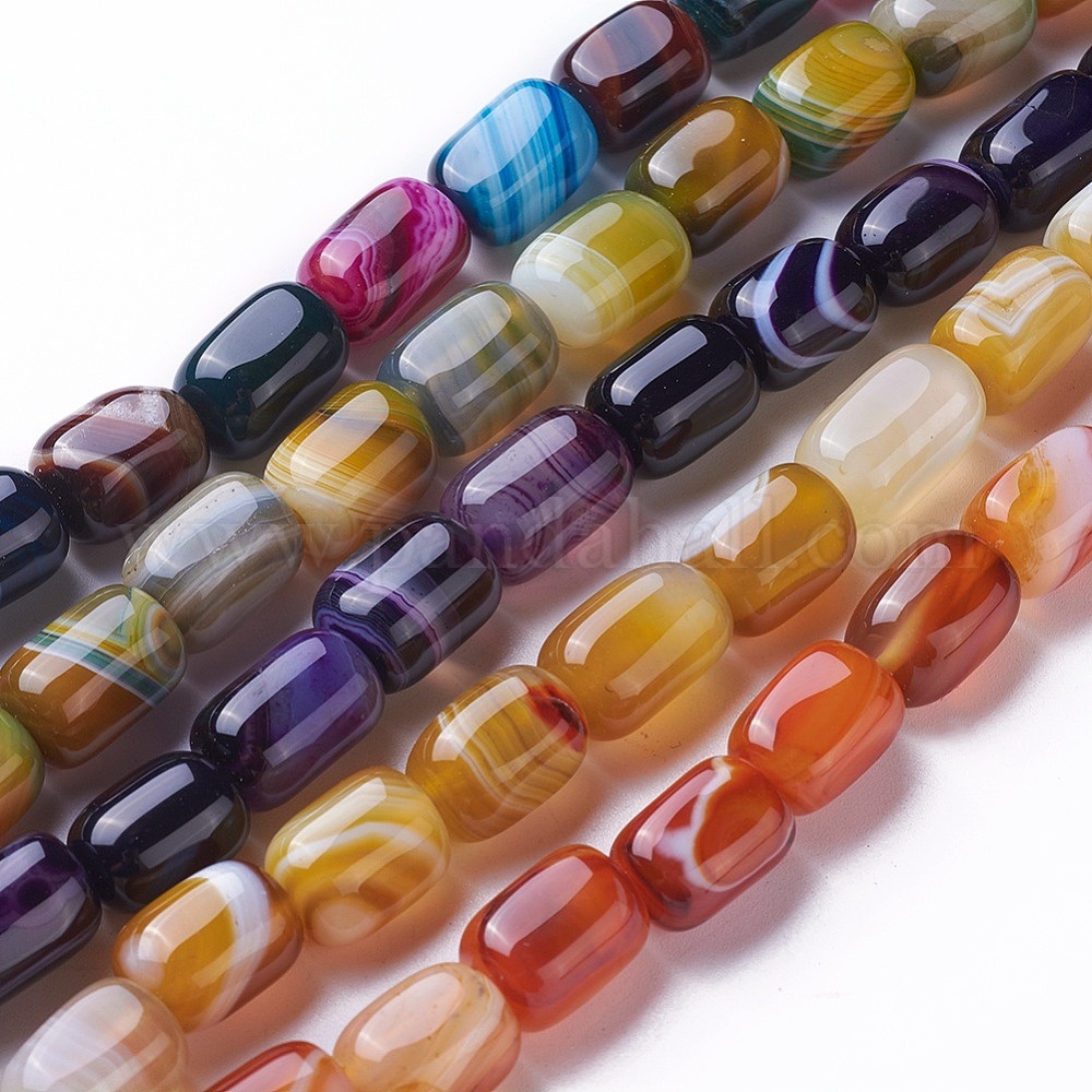 Wholesale Natural Dyed Striped Agate/Banded Agate Beads Strands ...