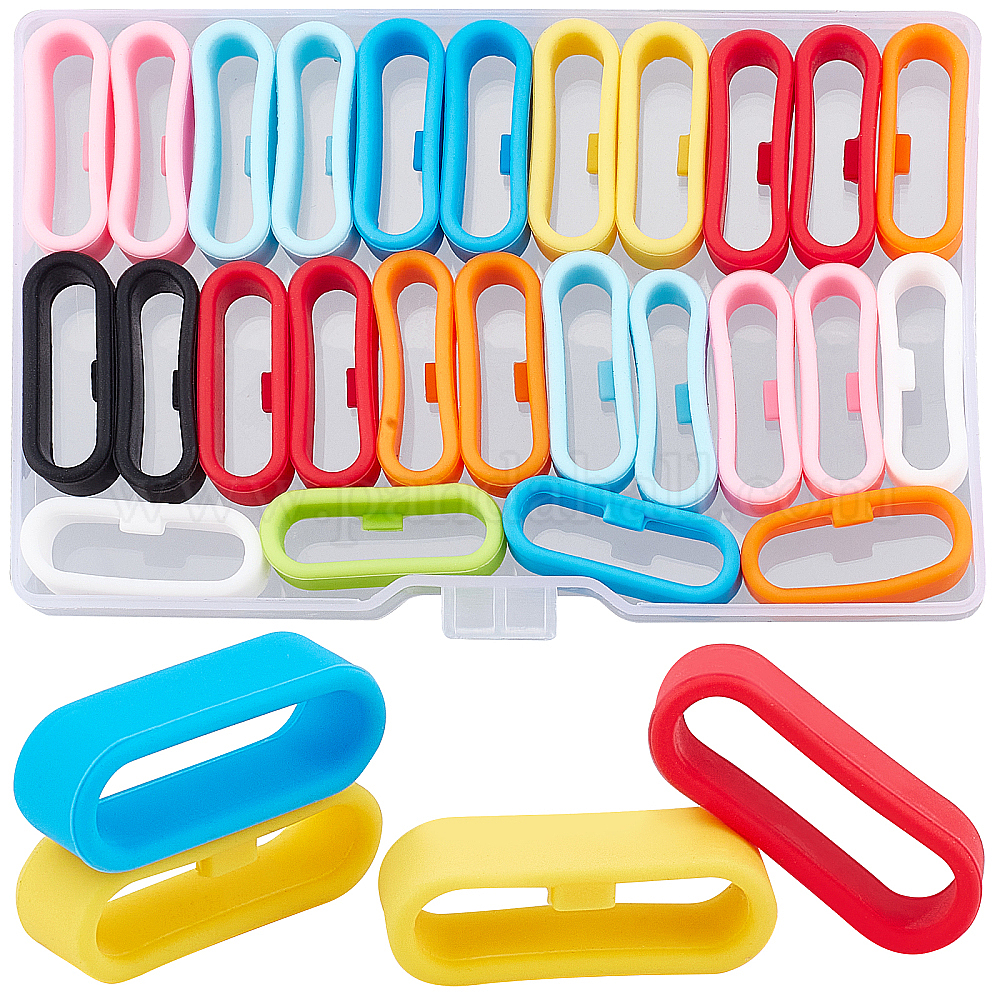 Wholesale 36Pcs 9 Colors Silicone Replacement Watch Band Strap Loops ...