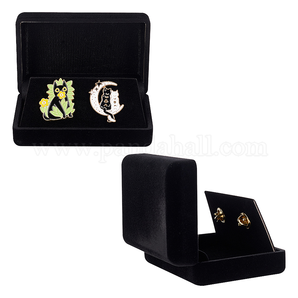 Wholesale FINGERINSPIRE 2 Pcs Black Velvet Lapel Badge Display Holder 3 ...