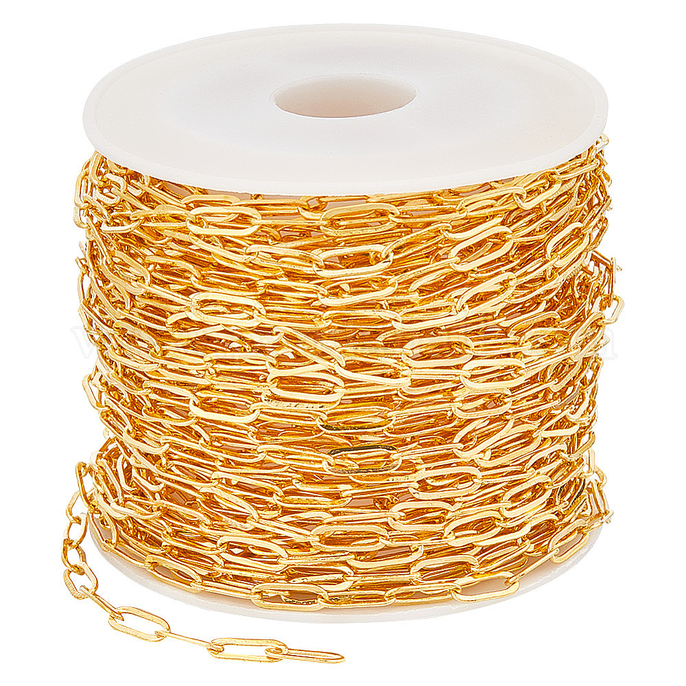 Wholesale 1 Roll Brass Paperclip Chains - Pandahall.com