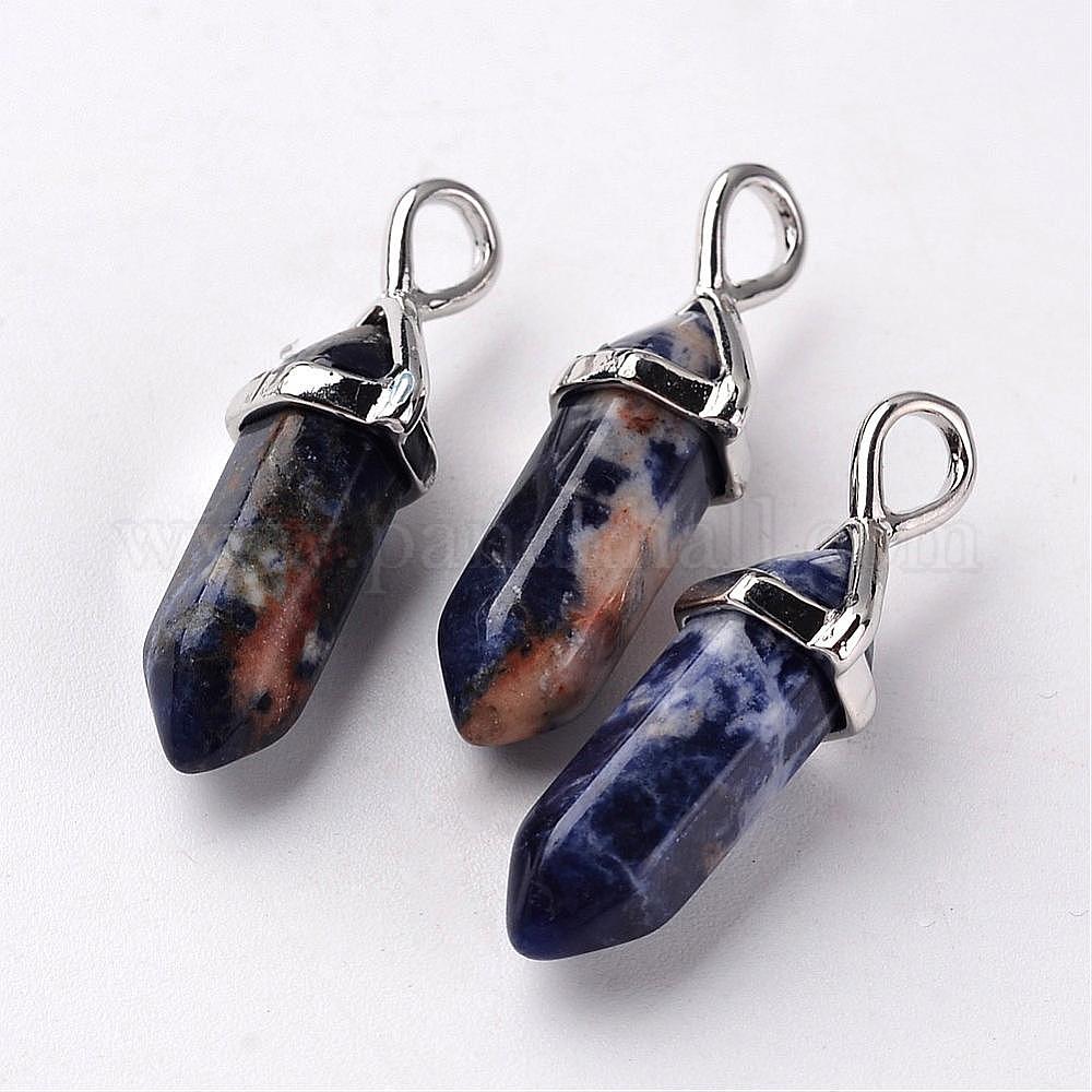 Wholesale Bullet Natural Sodalite Pointed Pendants - Pandahall.com