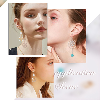 SUNNYCLUE 1 Box 12Pcs 24K Gold Plated 925 Sterling Silver Plated Earring Findings Earrings Converter Set Screw Back Earring Converter Clip Earrings