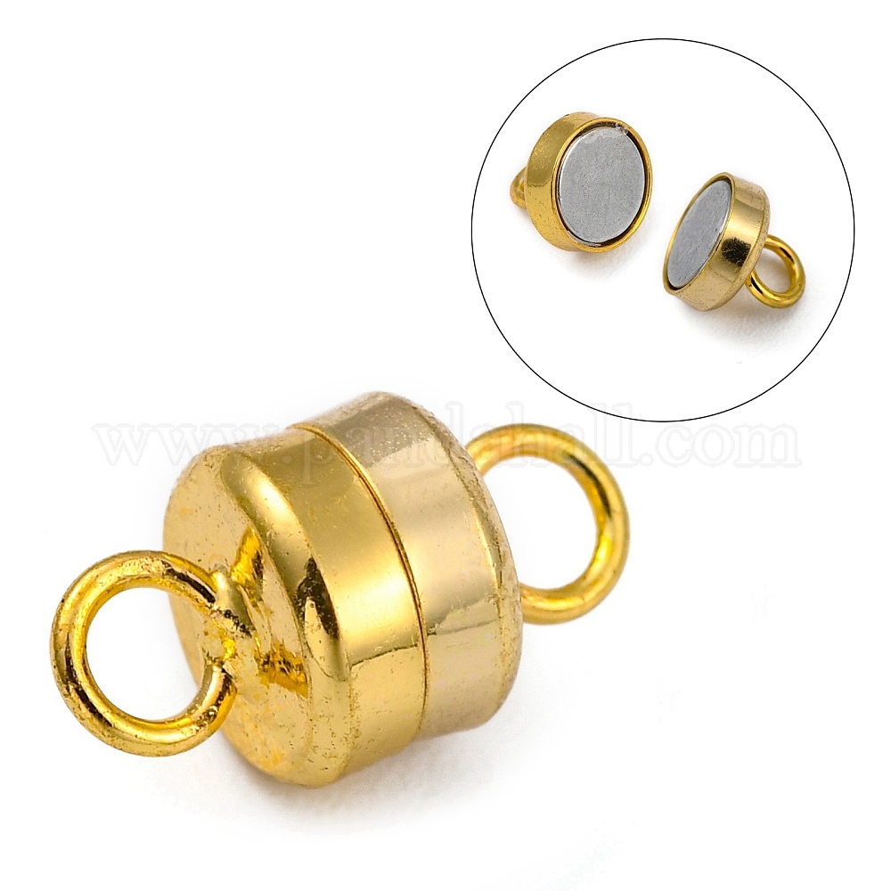 Wholesale Column Brass Magnetic Clasps with Loops - Pandahall.com