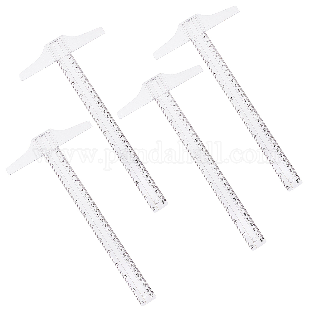 Wholesale PandaHall 4 Pack 12 Inch/ 30 cm T-Ruler Plastic T-Square ...