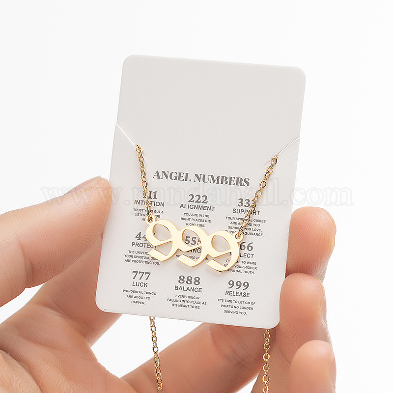 Wholesale 201 Stainless Steel Angel Number Pendant Necklaces for Women ...