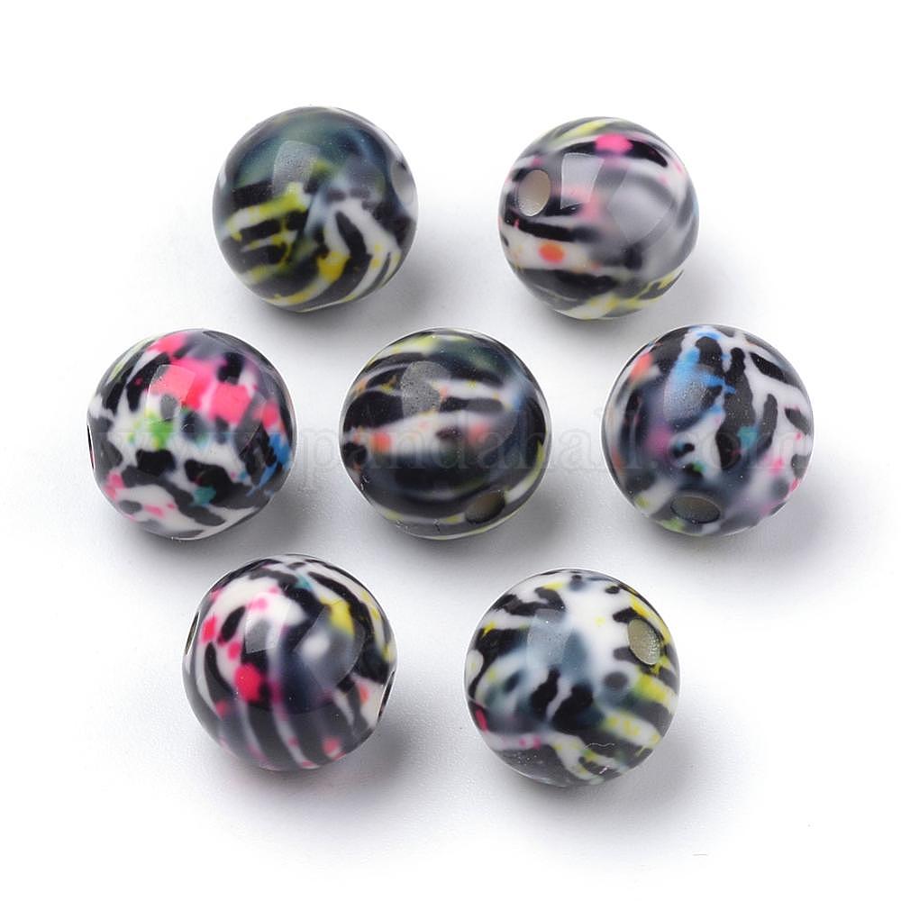 Wholesale Opaque Printed Acrylic Beads - Pandahall.com