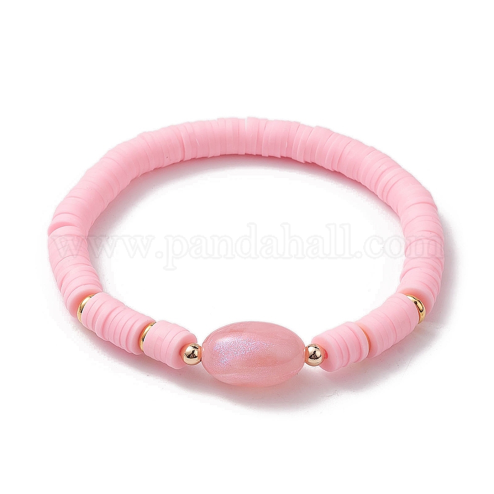 Wholesale Polymer Clay Heishi Surfer Stretch Bracelet - Pandahall.com