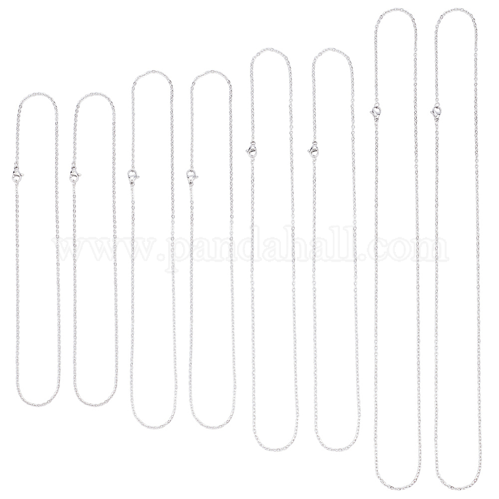 Wholesale 4 Styles 304 Stainless Steel Cable Chain Necklaces ...