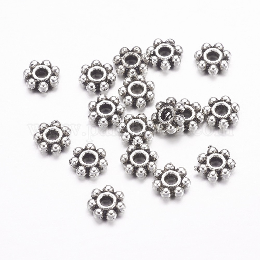 Wholesale Tibetan Style Alloy Daisy Spacer Beads - Pandahall.com