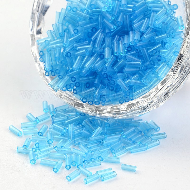 Wholesale Transparent Colours Round Hole Glass Bugle Beads - Pandahall.com