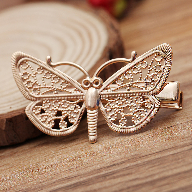 Wholesale Brass Butterfly with Iron Alligator Hair Clips - Pandahall.com