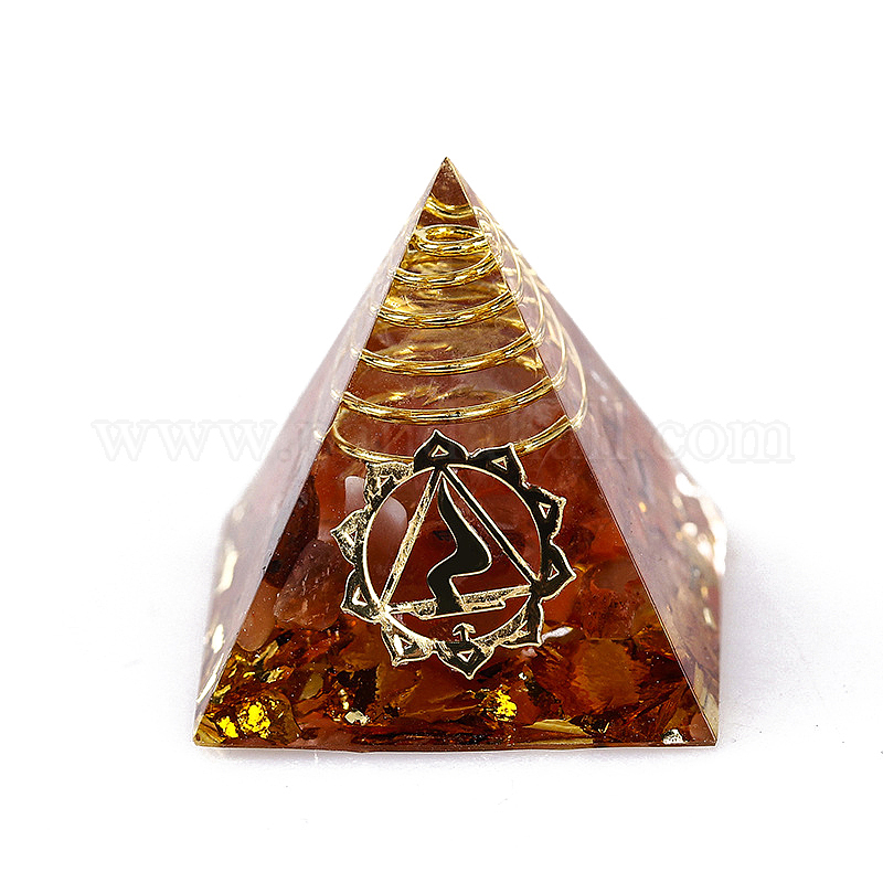 Wholesale Chakra Pattern Orgonite Pyramid Resin Display Decorations ...