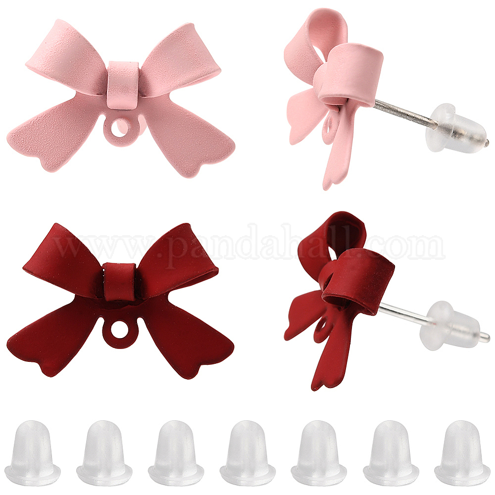 Wholesale 32Pcs 2 Colors Alloy Stud Earring Findings - Pandahall.com