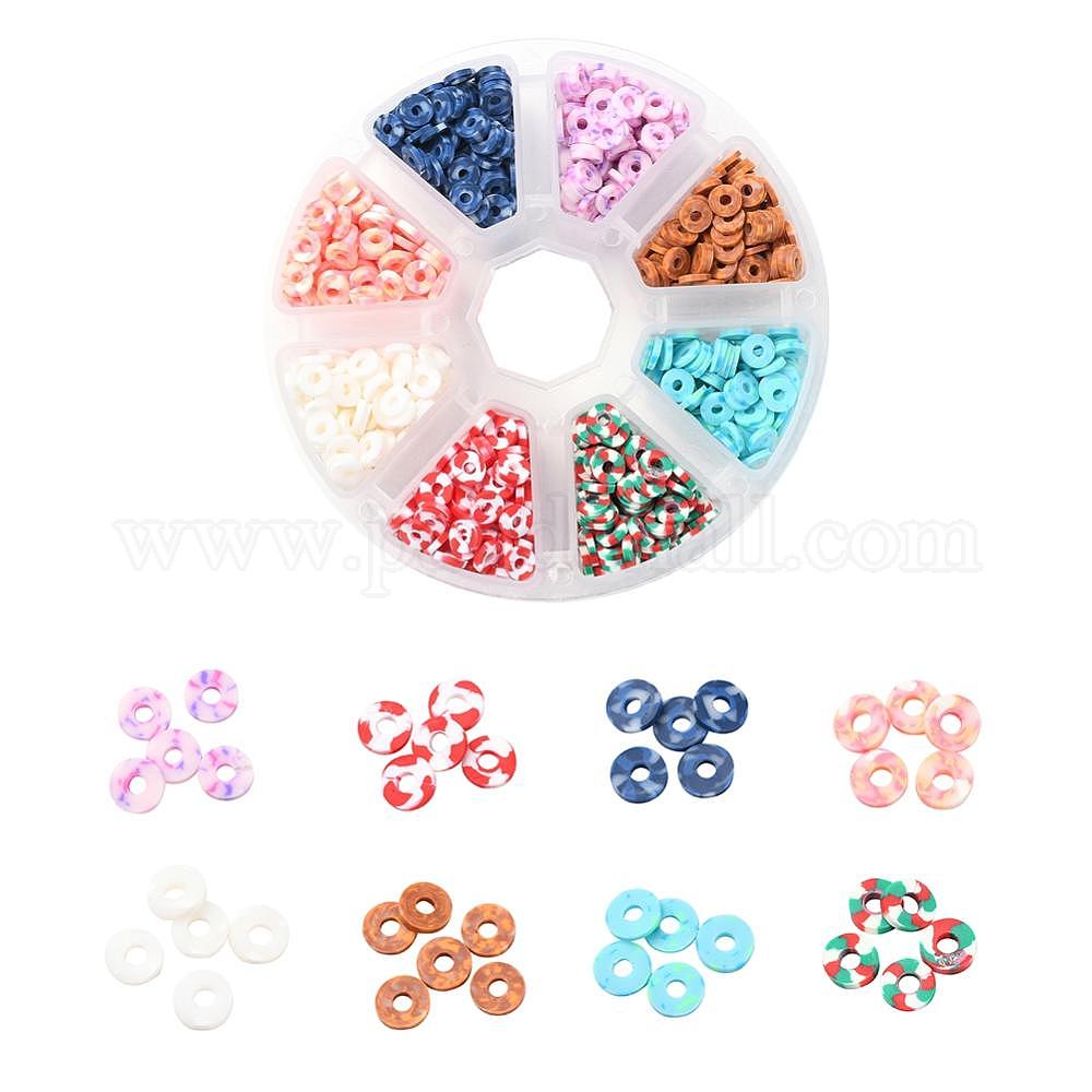 Wholesale 1280Pcs 8 Colors Handmade Polymer Clay Beads - Pandahall.com