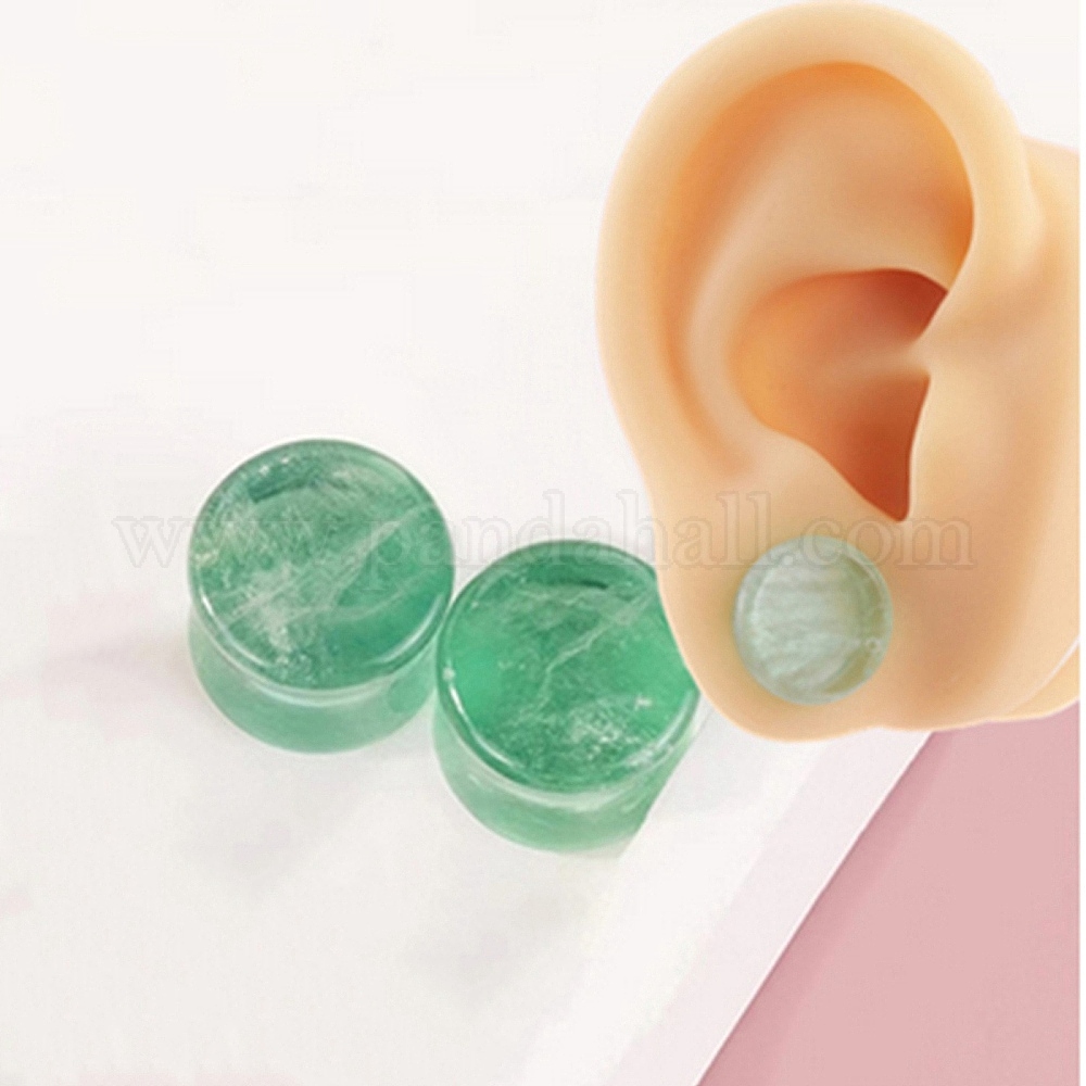 Wholesale Natural Green Aventurine Ear Gauges Flesh Tunnels Plugs ...