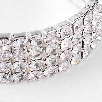 Wholesale 4 Row stretch Rhinestone Bracelet - Pandahall.com