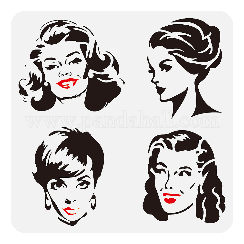 Wholesale FINGERINSPIRE Golden Girls Stencil 11.8x11.8" Realistic Lady ...