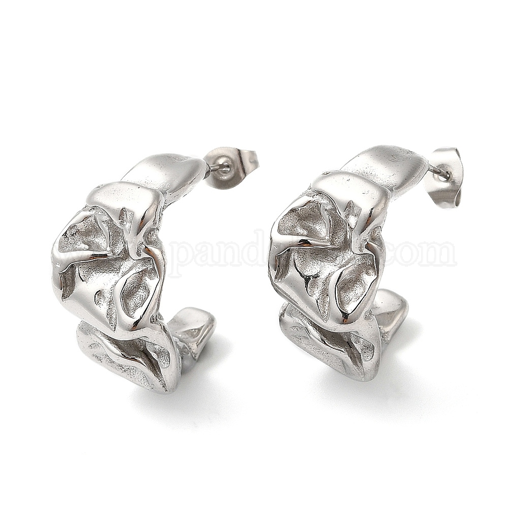 Wholesale Non-Tarnish 304 Stainless Steel Twist Stud Earrings ...
