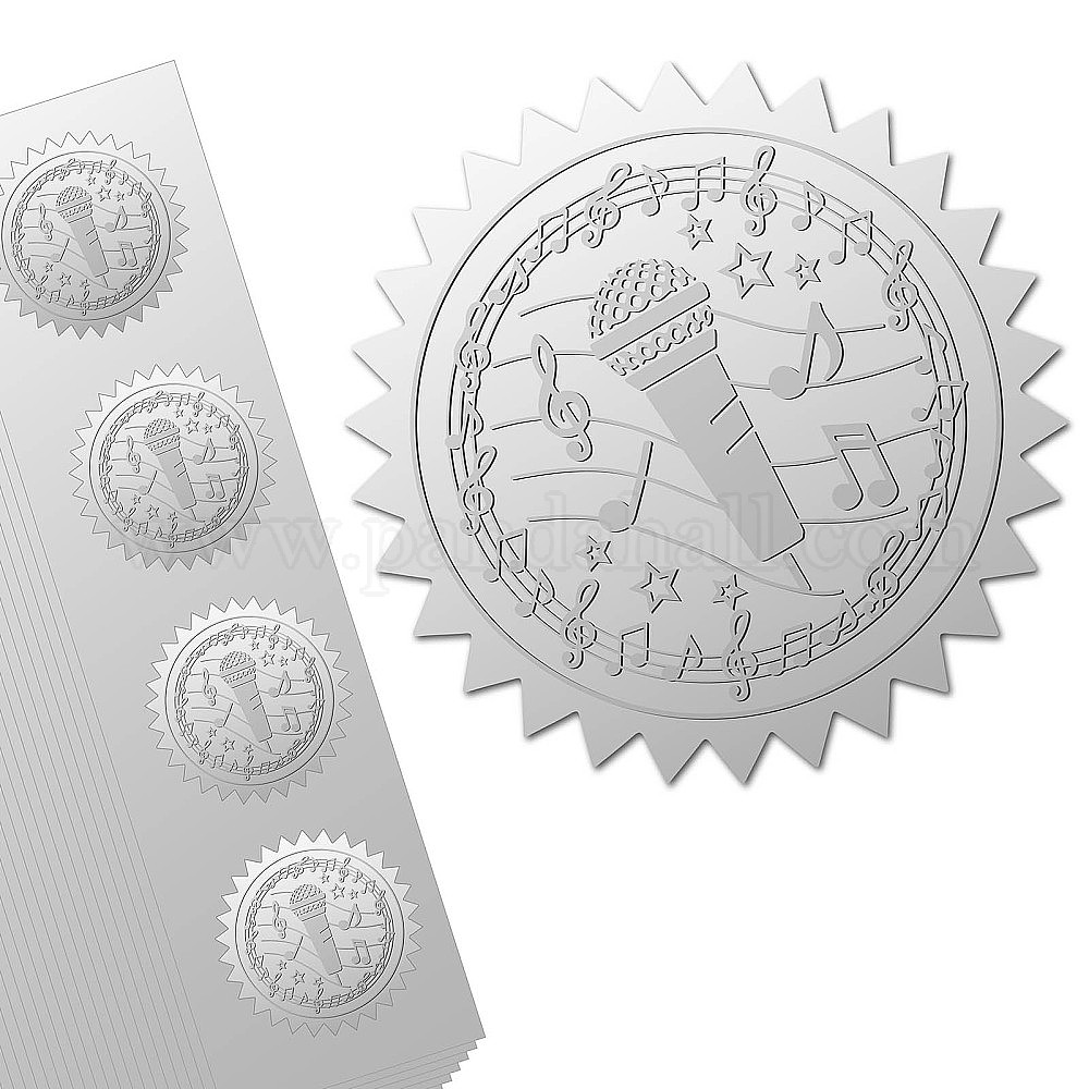 Wholesale Round Silver Foil Embossed Picture Stickers - Pandahall.com