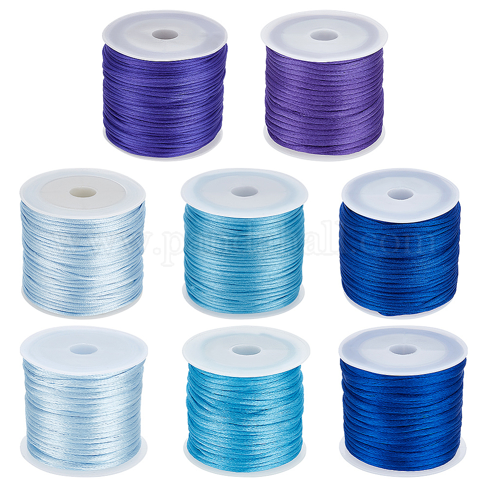 Wholesale 8 Roll 8 Styles Nylon Rattail Satin Cord - Pandahall.com