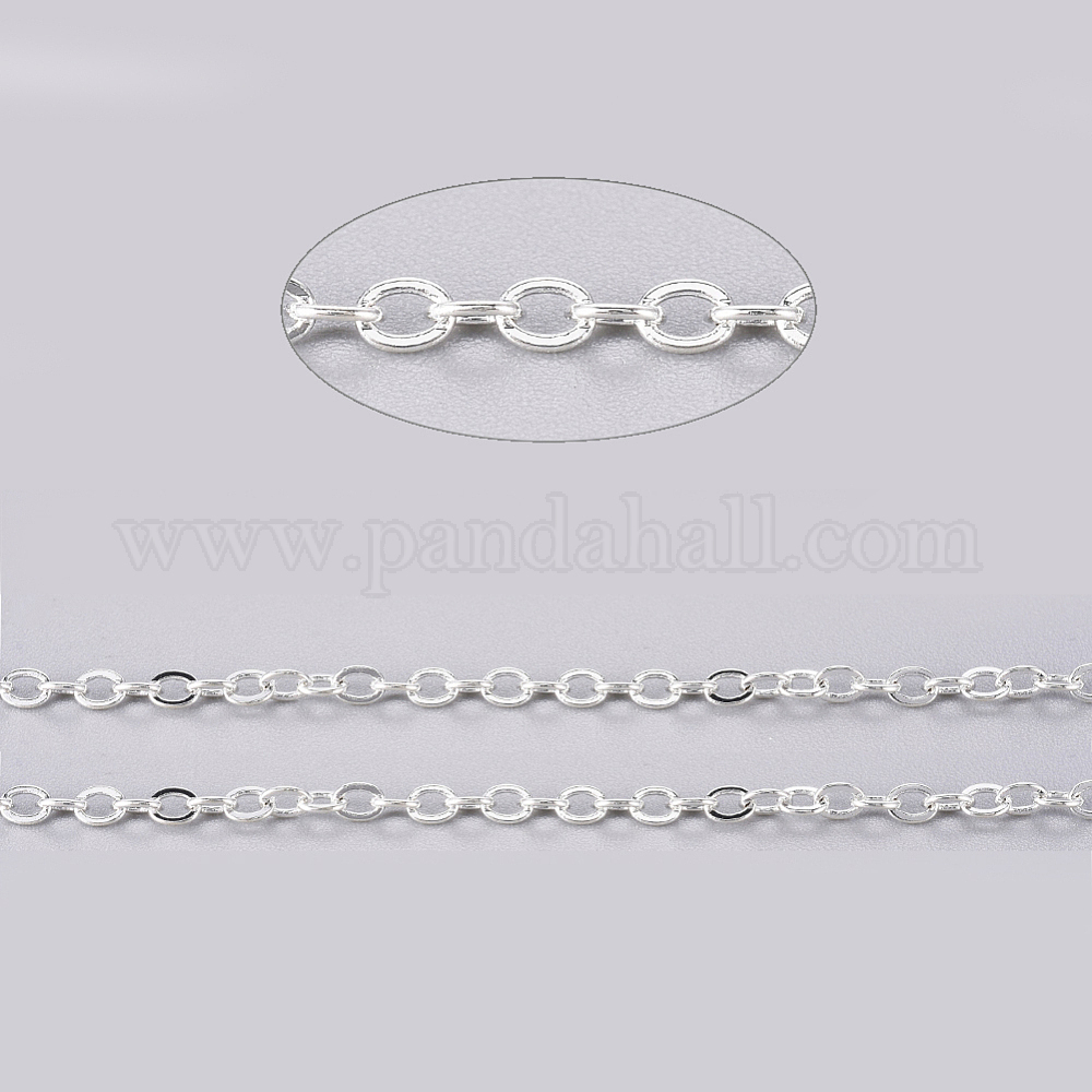 Wholesale Brass Flat Oval Cable Chains - Pandahall.com