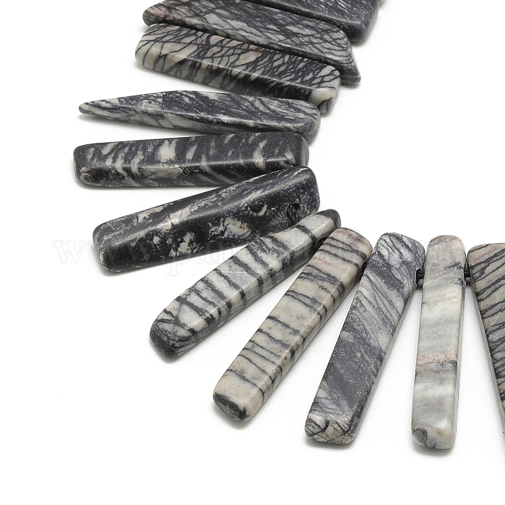 Wholesale Natural Black Silk Stone/Netstone Beads Strands - Pandahall.com