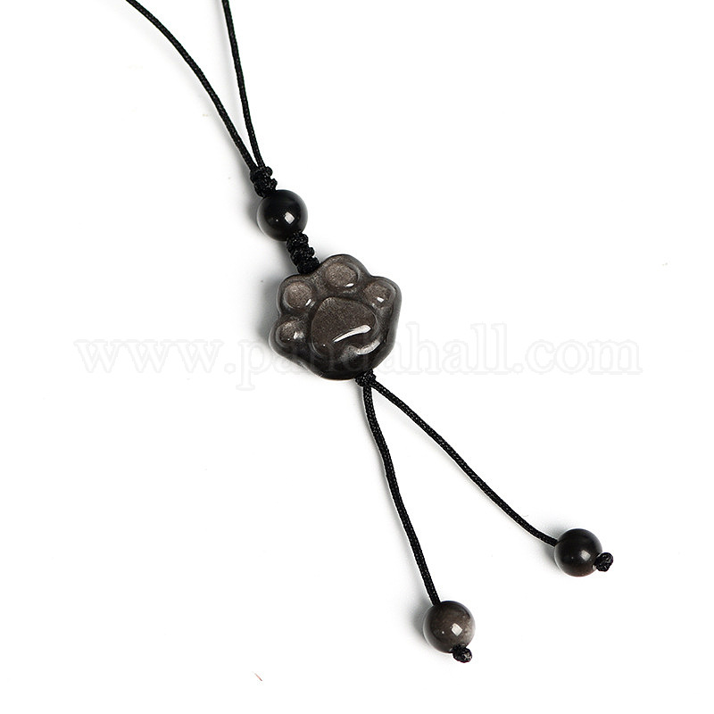 Wholesale Natural Silver Obsidian Pendant for Mobile Phone Strap ...
